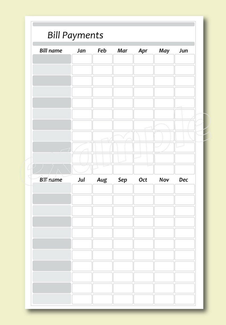Bill Payments Tracker: A5 Printable PDF, Financial Organizer (instant ...