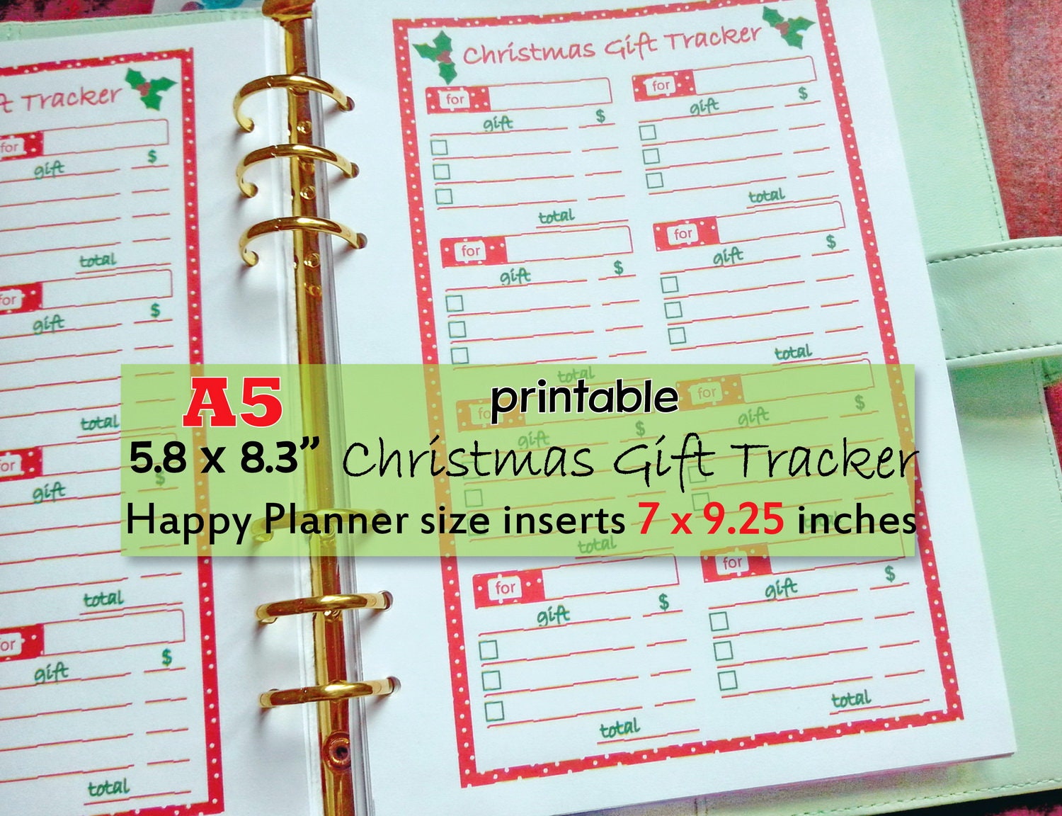 Christmas Gift Tracker Printables A5 Inserts Christmas - Etsy