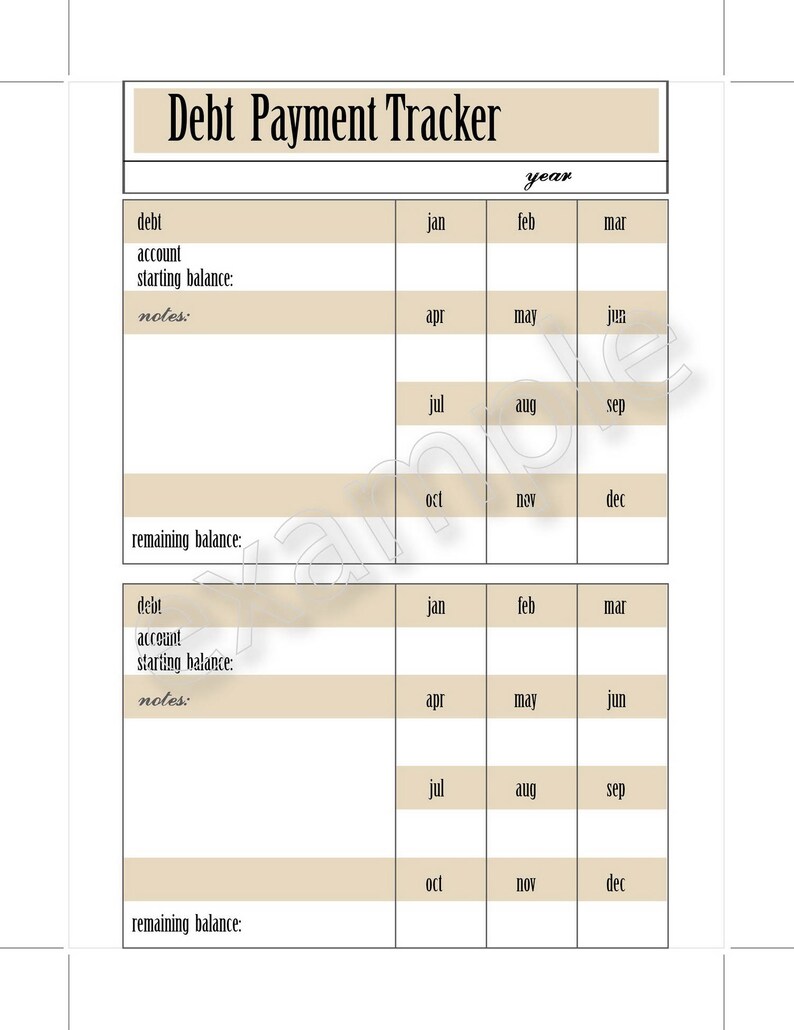 Debt Track Debt Payment Tracker Debt Inserts Happy Planner - Etsy