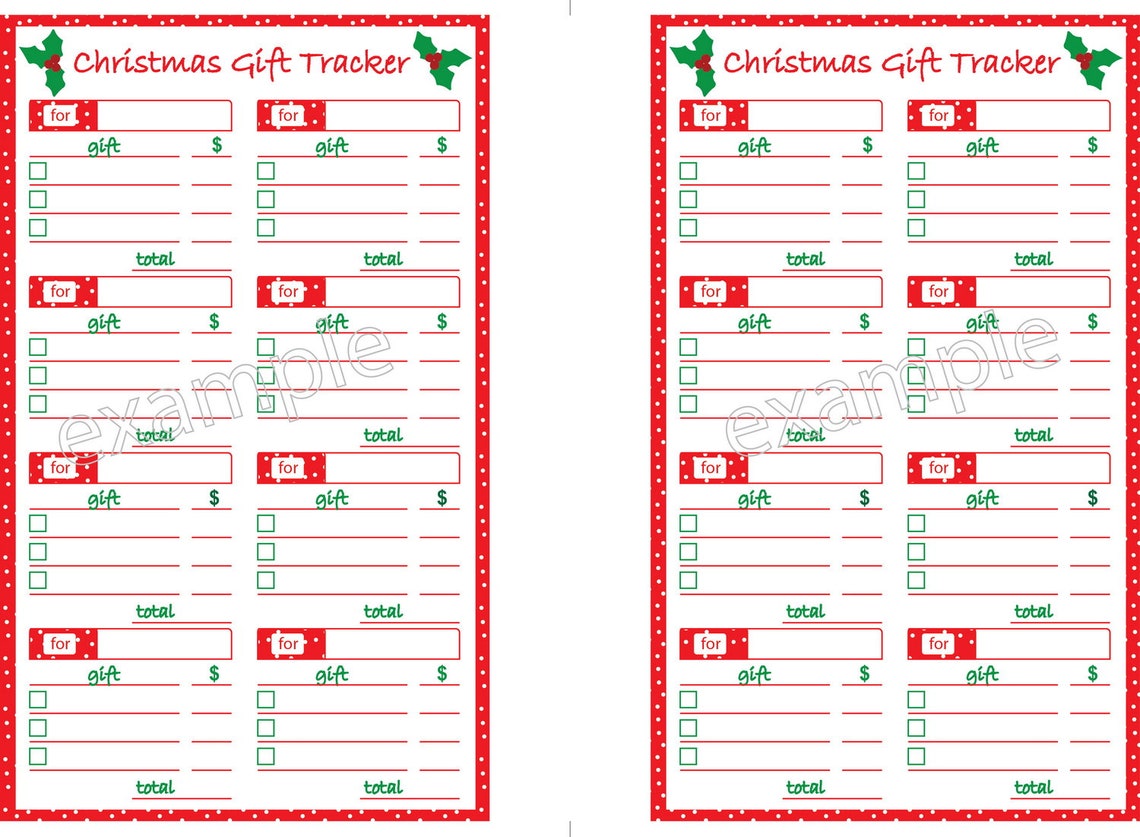 Christmas Gift Tracker Printables A5 Inserts Christmas - Etsy