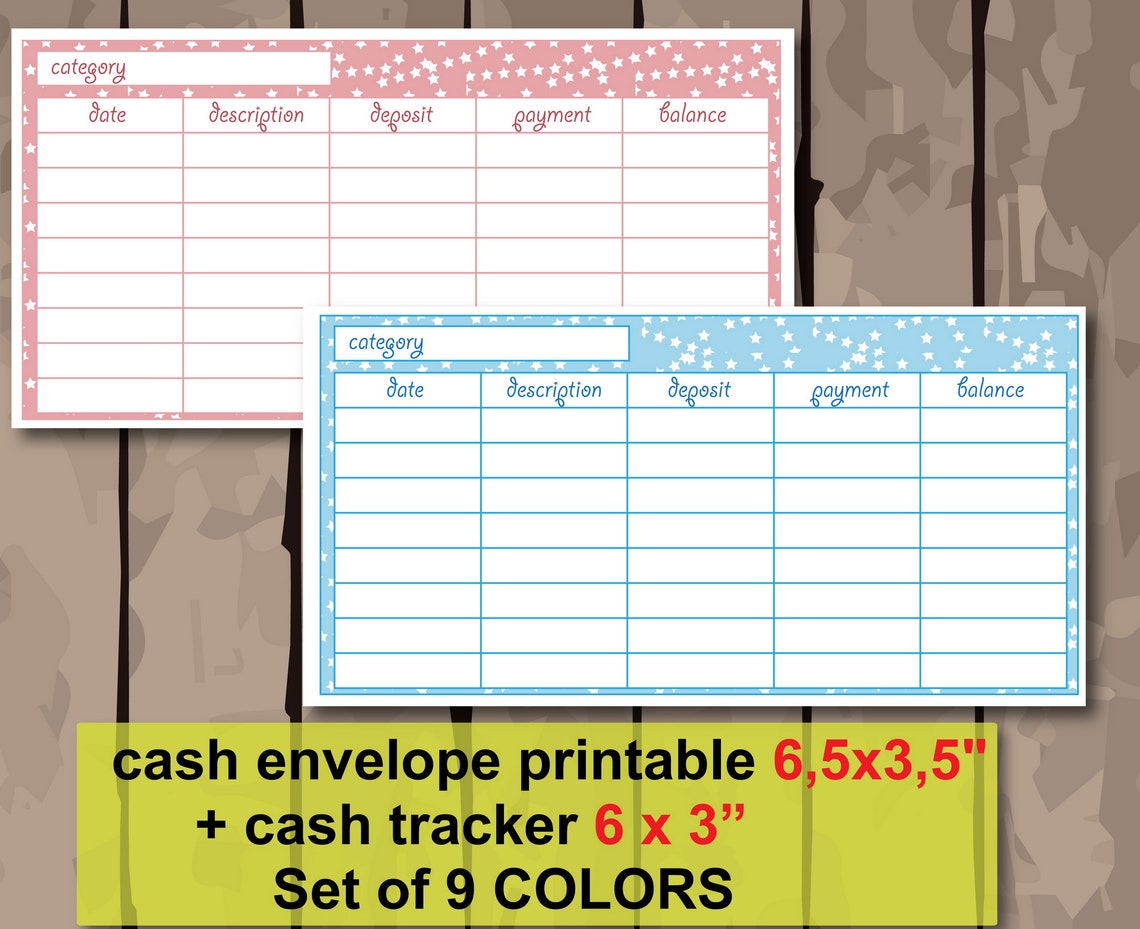 Cash Tracker Printable for Cash Envelope System Cash Track | Etsy