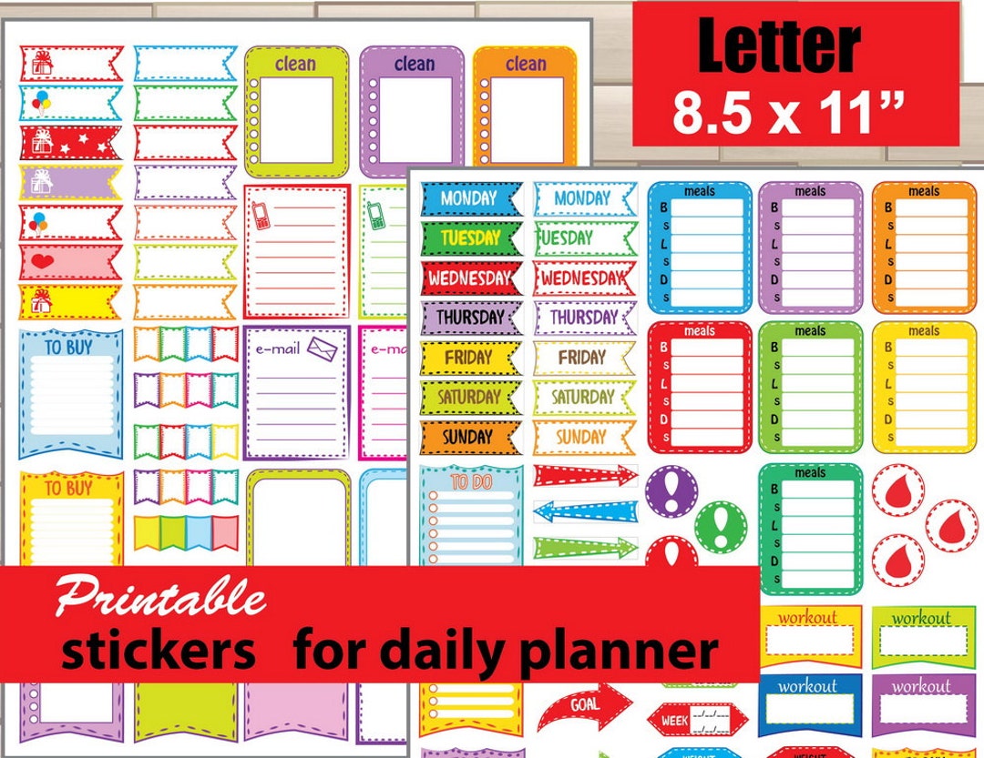 Stickers Printable, Daily Planner Stickers, Stickers for Daily Plan ...
