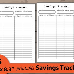 Savings Tracker, Finance Organizer, Savings Plan Money Organizer ...