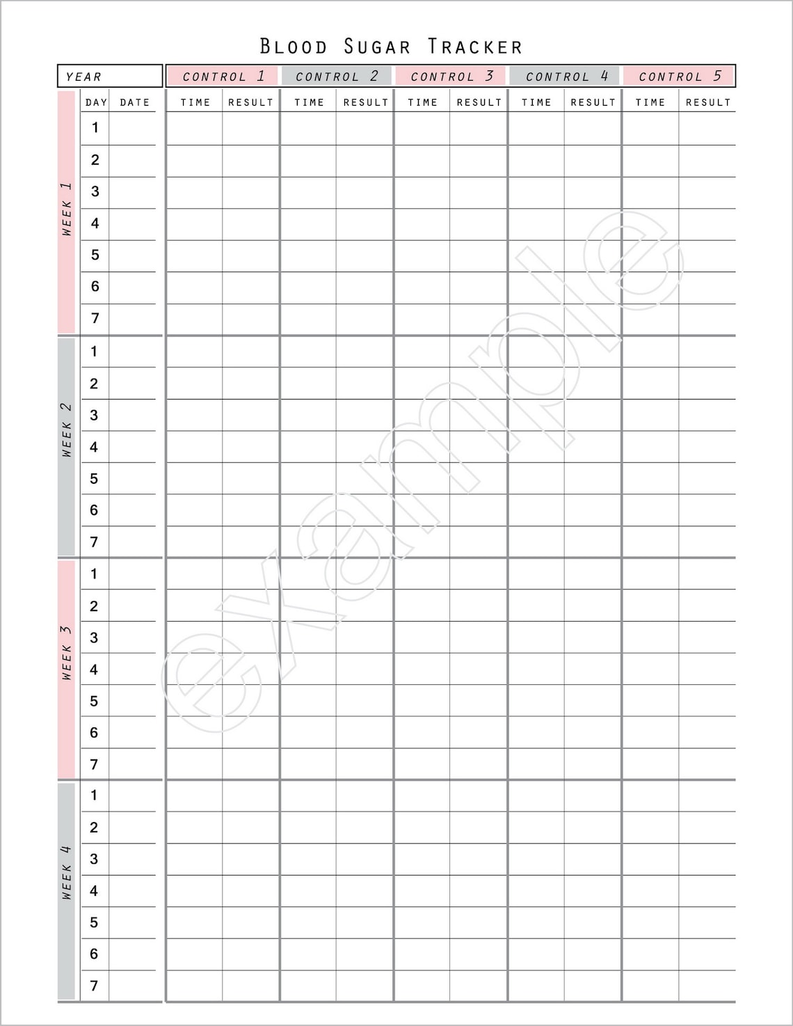 Blood Sugar Log ,blood Sugar Chart, Blood Glucose Log Printable ...