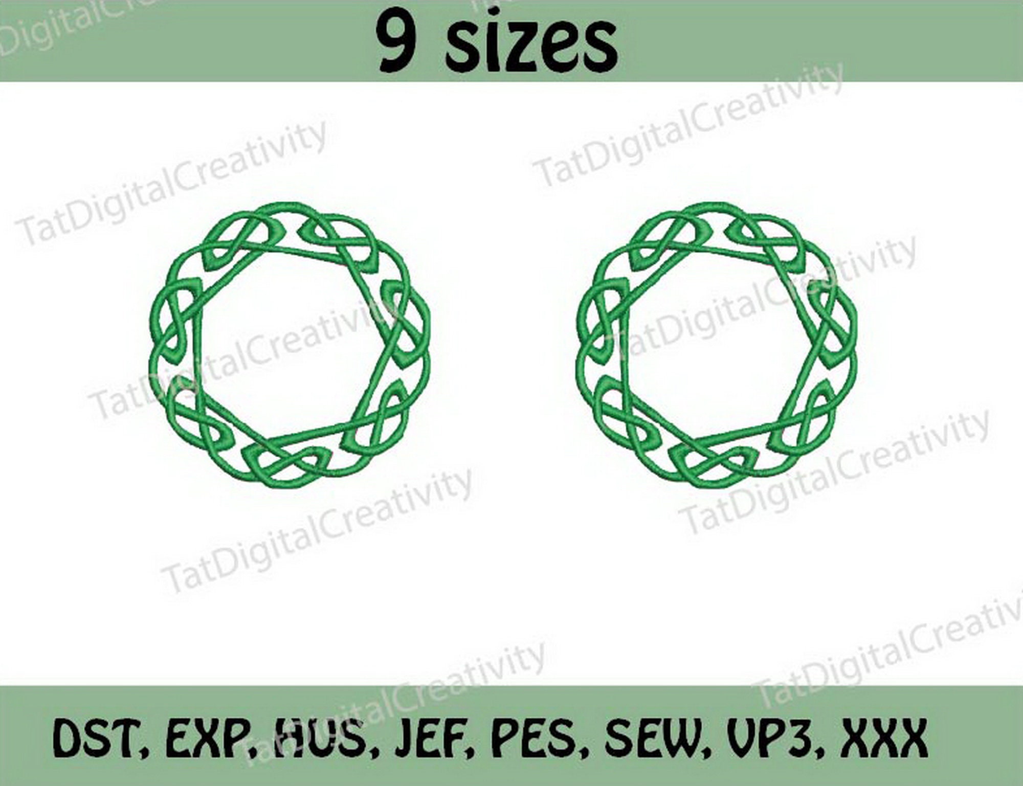 Celtic Monogram Frame Machine Embroidery Design Celtic Knot - Etsy