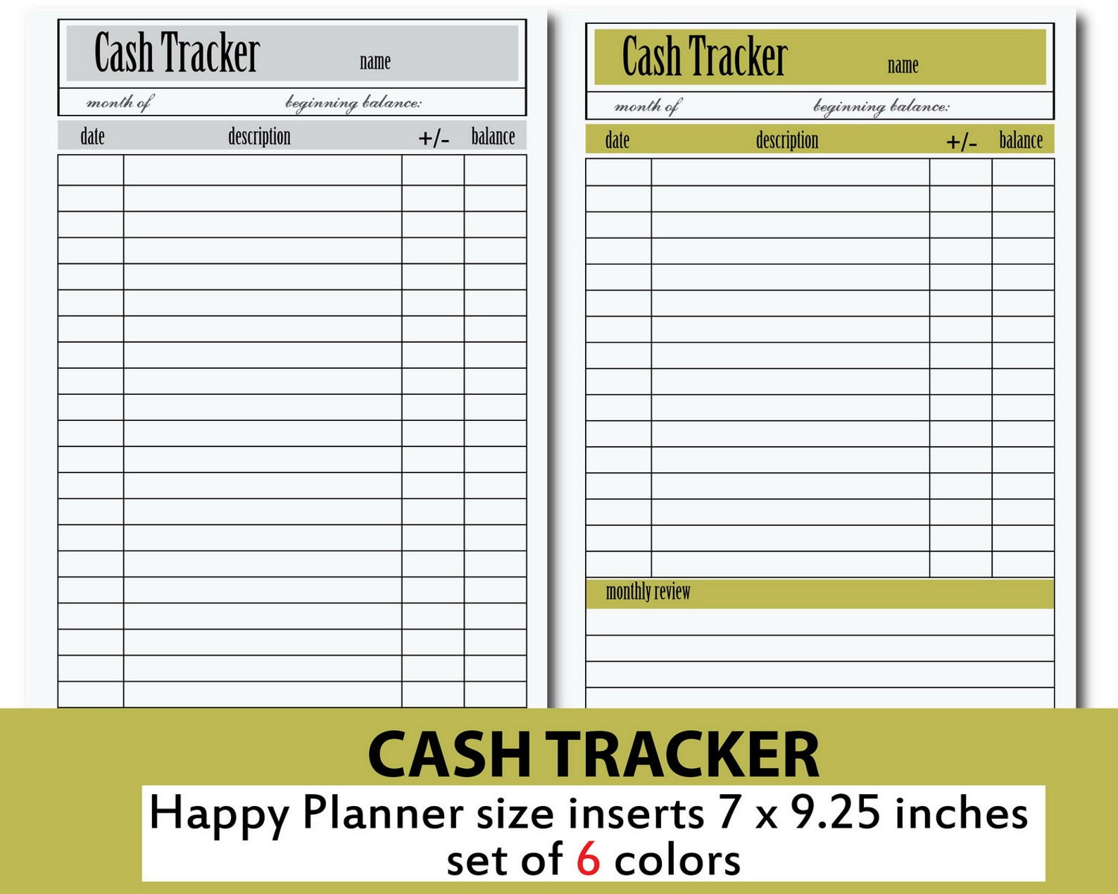 Cash Tracker, Money Organizer, Cash Organizer, Personal Finance ...
