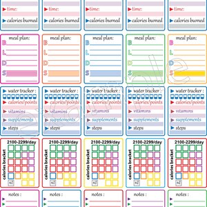 Printable Sticker, Fitness Sticker, Food Journal Sticker, Weight Loss ...