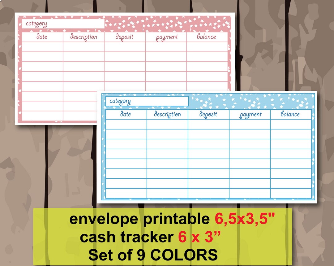 Cash Tracker Printable , Envelope Printable, Envelope Template, Cash ...