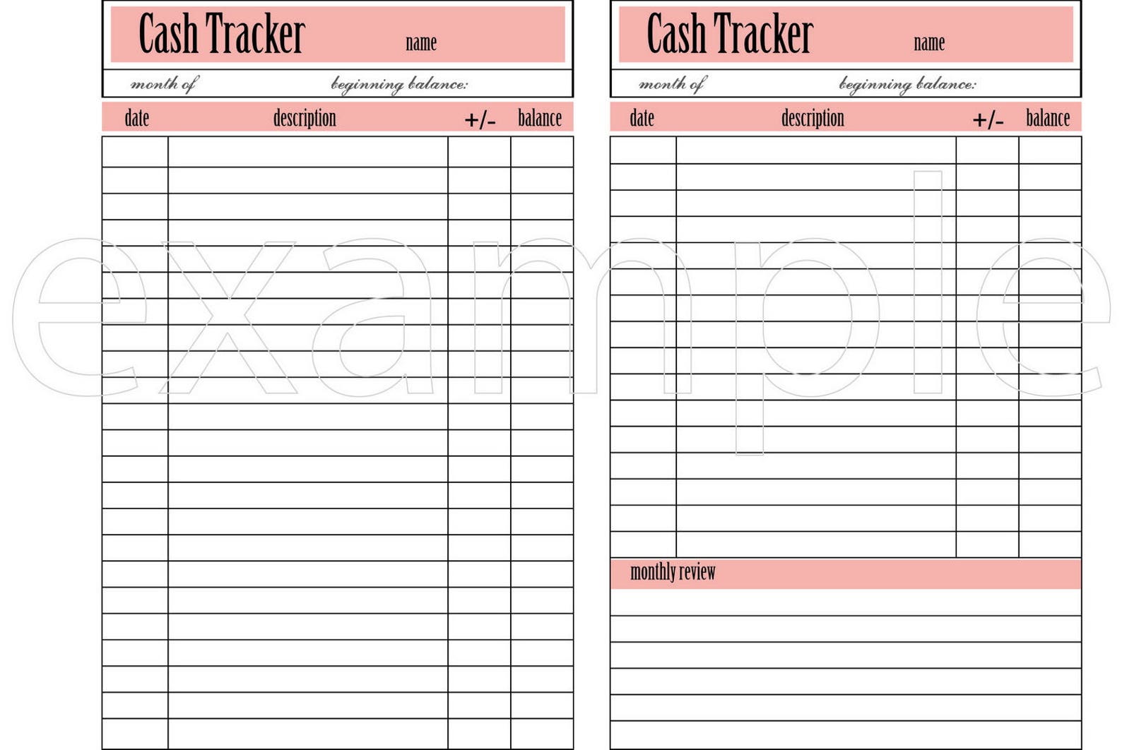 Cash Tracker Printable: Happy Planner Inserts, Money Organizer (digital ...