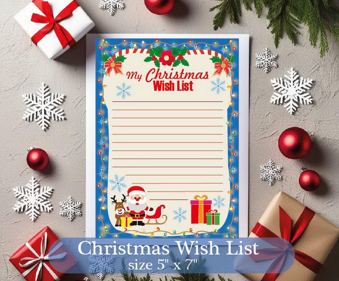 Christmas Wish List Printable, Letter to Santa Printable,kids Christmas ...