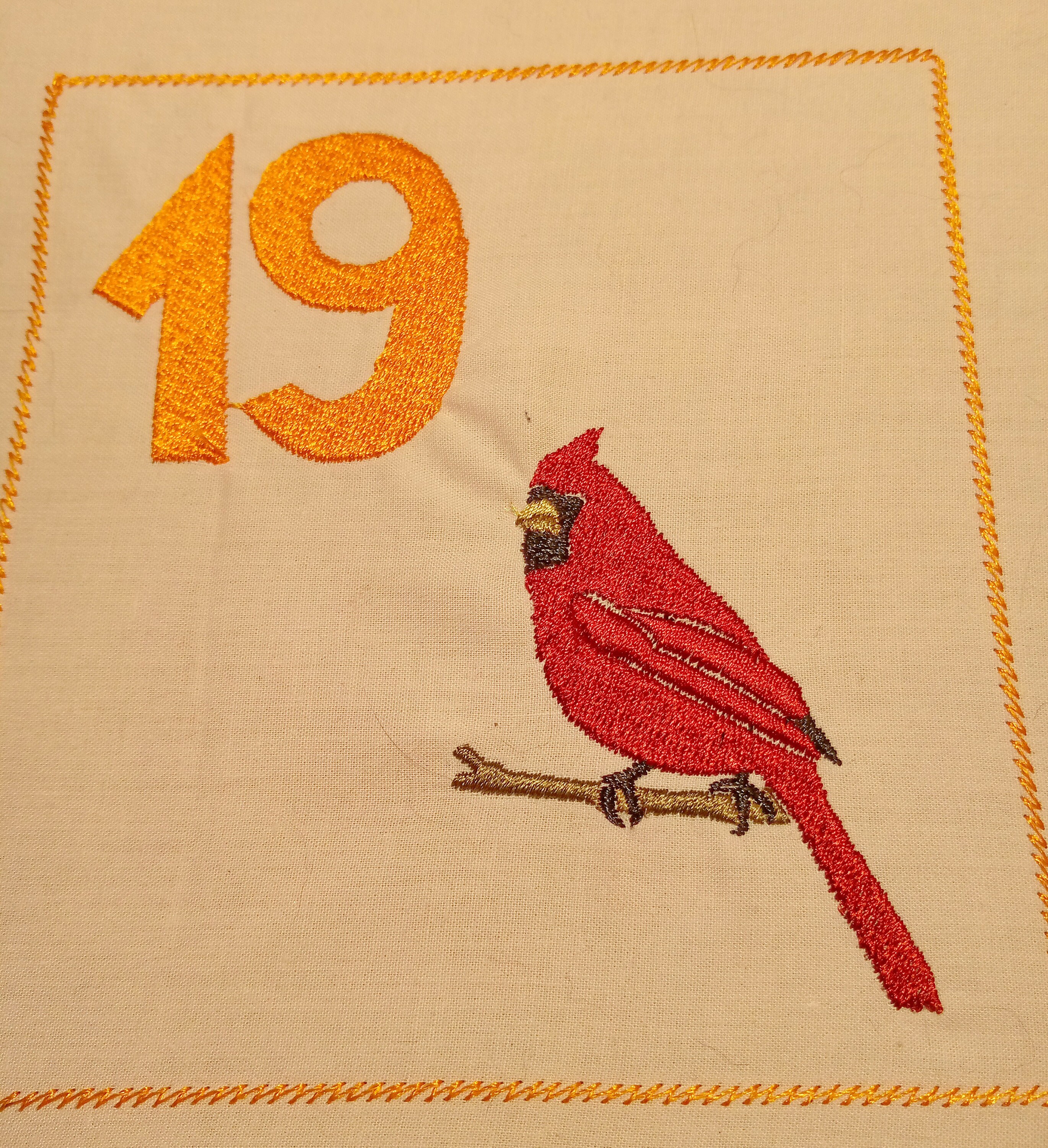 Cardinal Embroidery Design, Christmas Machine Embroidery Design ...