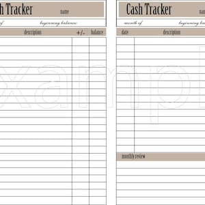 Cash Tracker Printable: Happy Planner Inserts, Money Organizer (digital ...