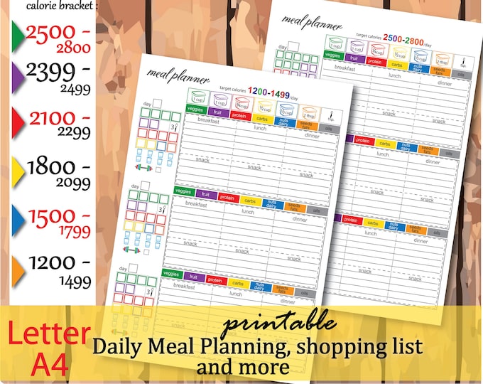 21 Day Portion Control Diet Plan Printables: 1200-1499 Calorie ...