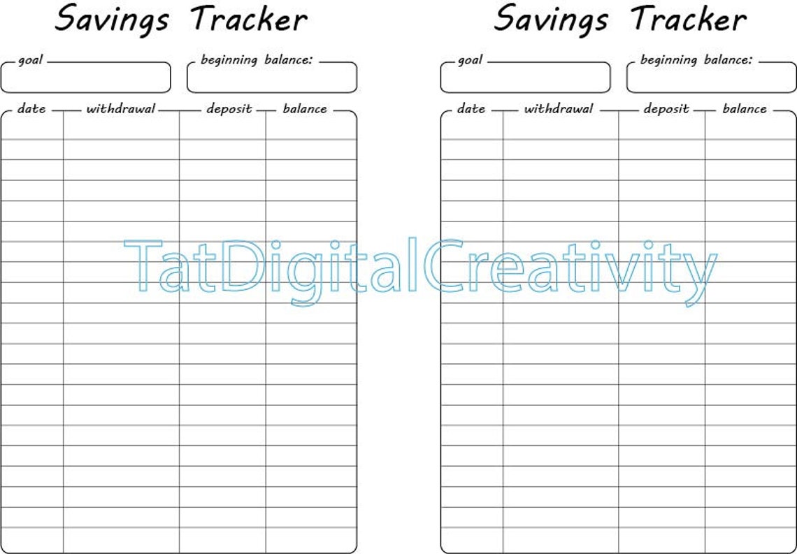 Savings Tracker, Finance Organizer, Savings Plan Money Organizer ...
