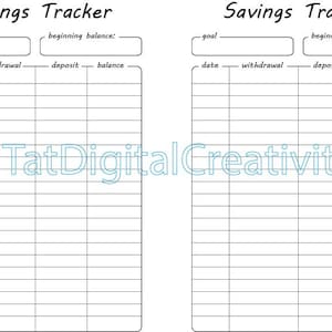 Savings Tracker, Finance Organizer, Savings Plan Money Organizer ...
