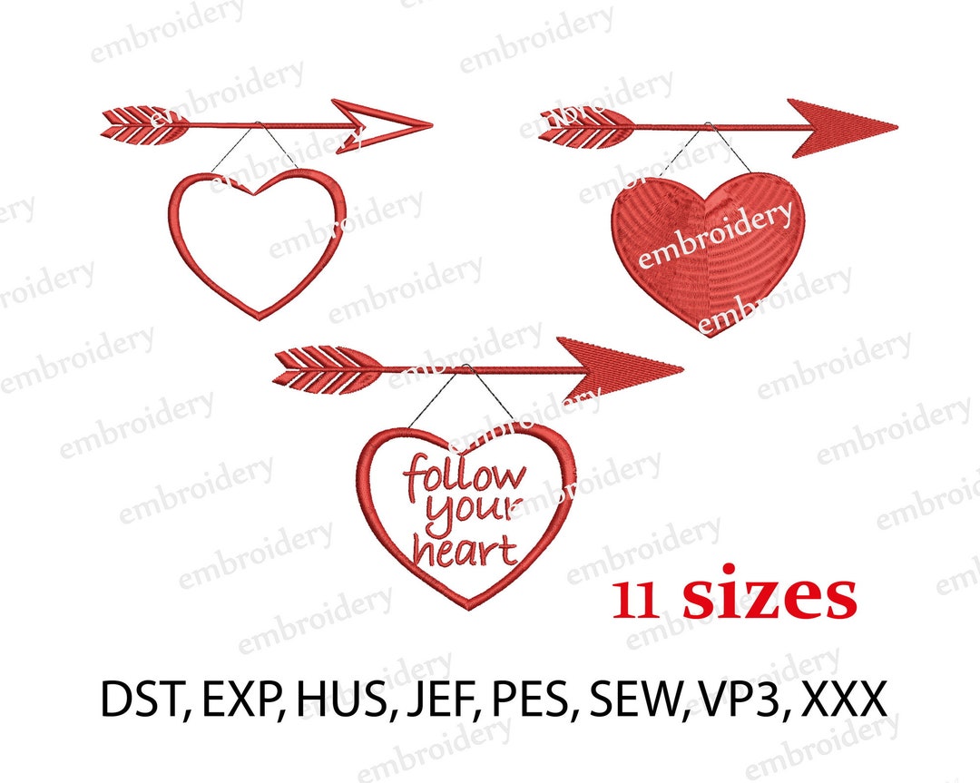 Heart Outline Machine Embroidery Design, Heart Letters Embroidery ...