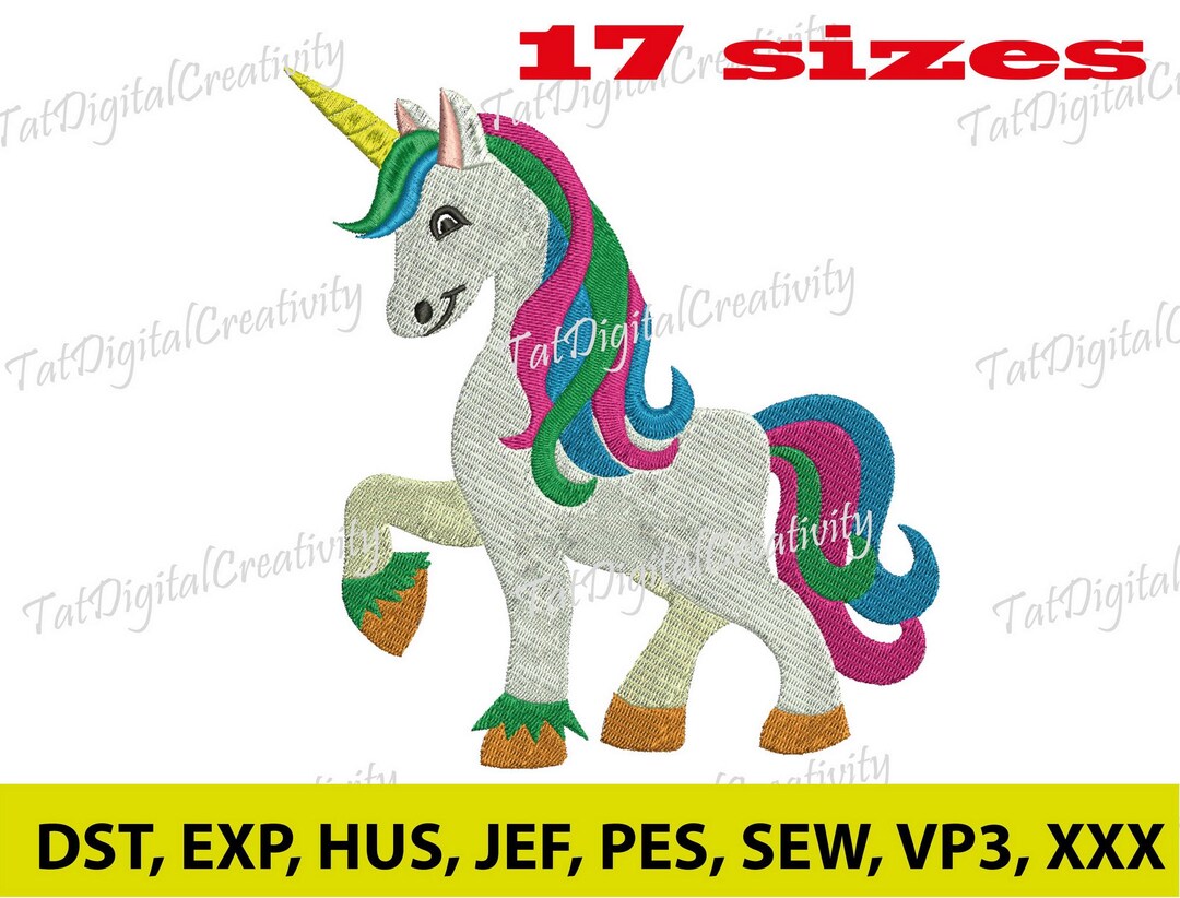 Magical Unicorn Machine Embroidery Design – Fantasy Needlework Pattern ...