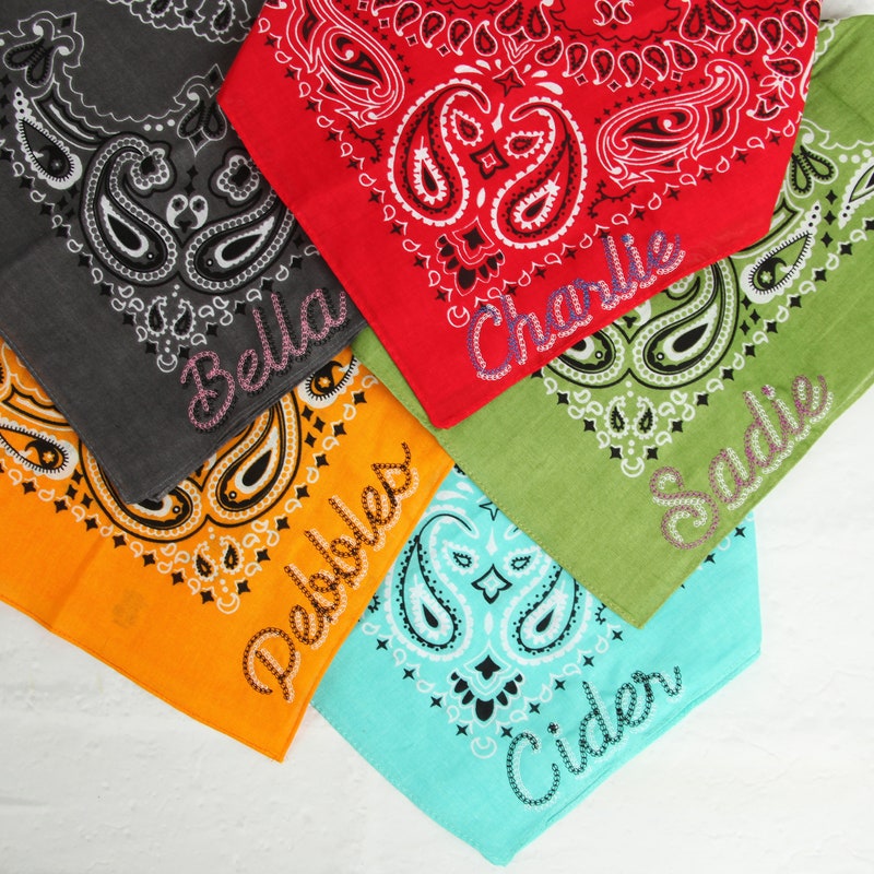 Embroidered Bandana - Etsy