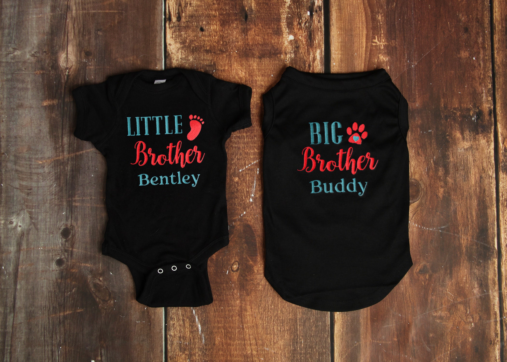 Baby and Dog Matching Shirts Big Brother Dog Little Brother | Etsy