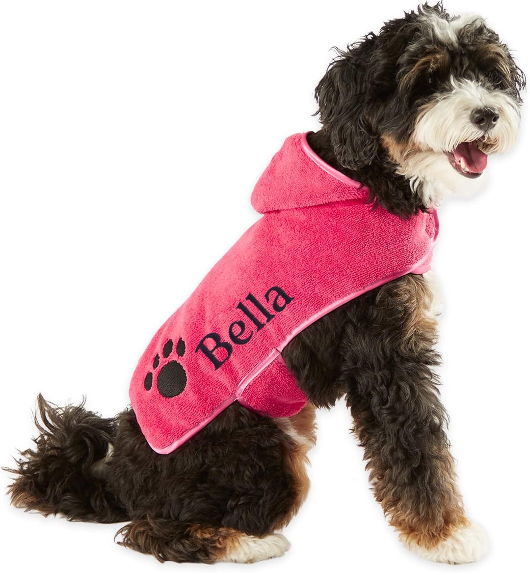 Personalized Dog Robe Embroidered Dog Robe Hooded Robe Towel for Dogs ...