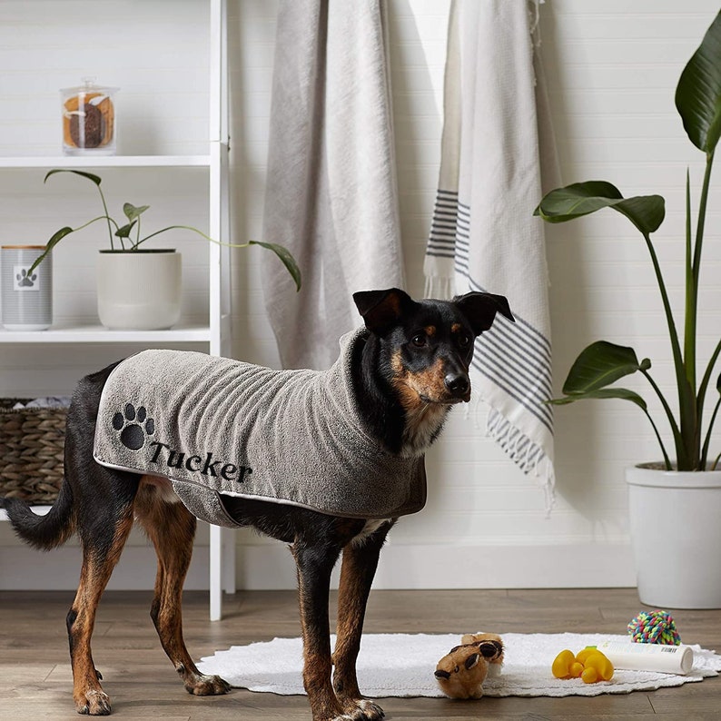 Personalized Dog Robe Embroidered Dog Robe Hooded Robe - Etsy