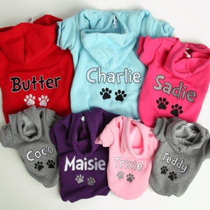 Embroidered Dog Sweatshirt - Name Pet Hoodie - Personalized Dog Hoodie ...