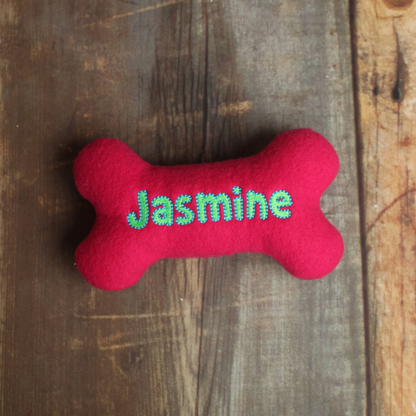Treat Pocket Personalized Embroidered Stuffed Dog Bone Toy | Etsy