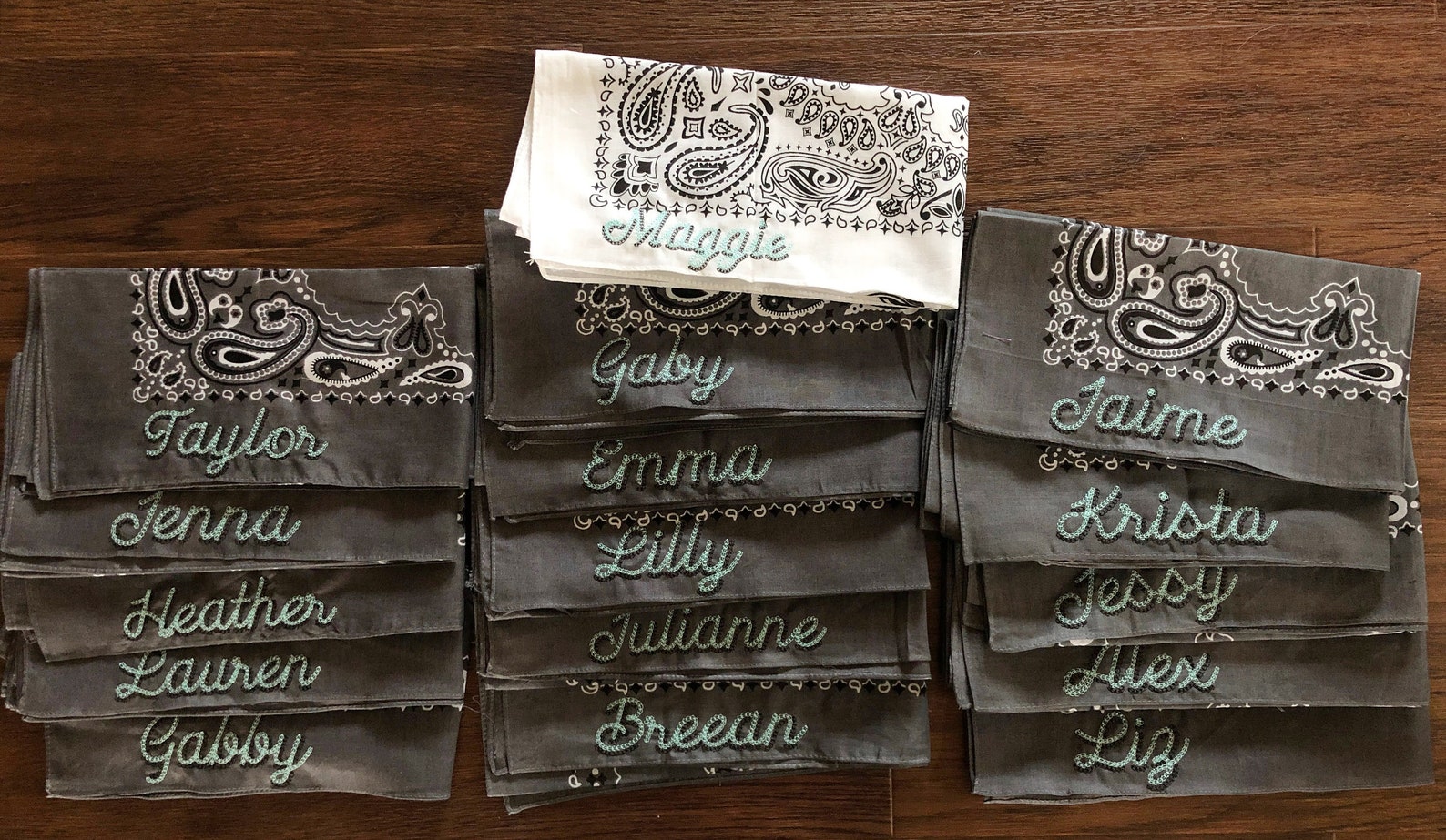 Personalized Bandana Name Chain Stitch Embroidered Bandana - Etsy