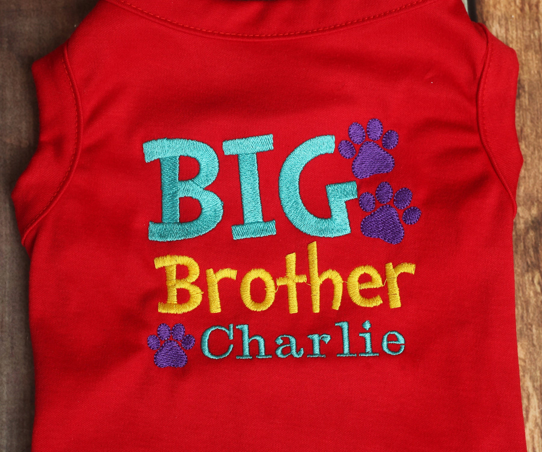 Personalized Big Brother Dog Shirt Custom Big Brother Dog | Etsy