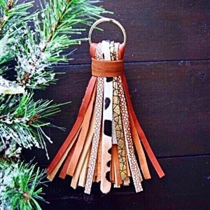 Large Genuine Leather Tassels, Cheetah Tassel, Animal Print Tassel ...