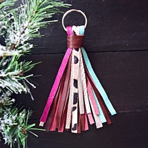 Large Genuine Leather Tassel, Cheetah Tassel, Leather Tassel, Leopard ...