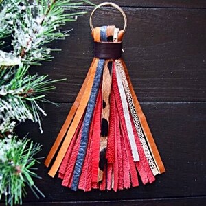Large Genuine Leather Tassel, Cheetah Tassel, Leather Tassel, Leopard ...