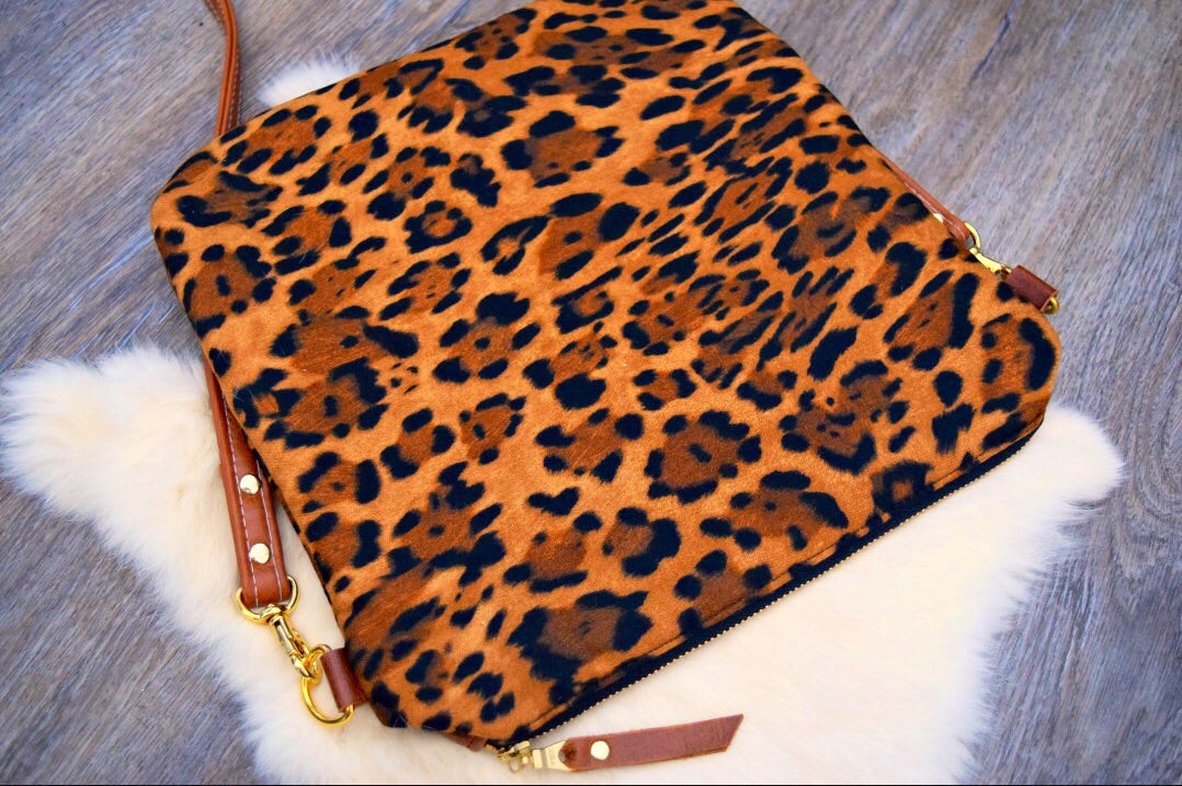 Genuine Leather cheetah crossbody bag cheetah crossbody | Etsy
