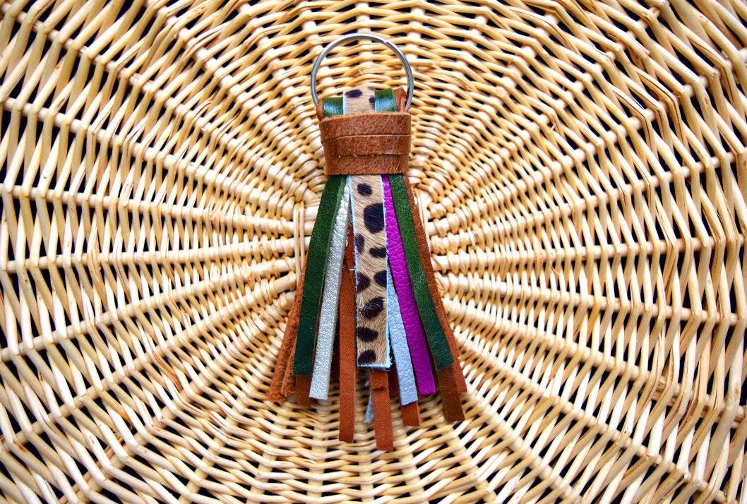 Large Genuine Leather tassel cheetah tassel large tassel | Etsy