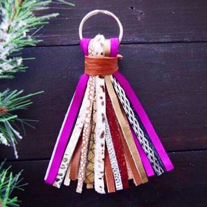 Large Genuine Leather Tassel, Cheetah Tassel, Leather Tassel, Leopard ...