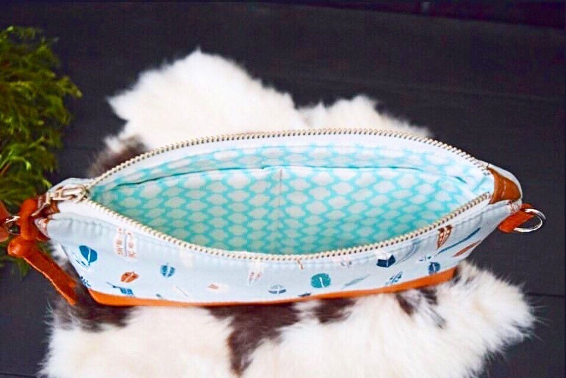 Robin Blue Feather Genuine Leather Crossbody Bag Tribal - Etsy