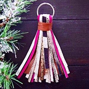 Large Genuine Leather Tassel, Cheetah Tassel, Leather Tassel, Leopard ...