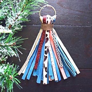 Large Genuine Leather Tassels, Cheetah Tassel, Animal Print Tassel ...
