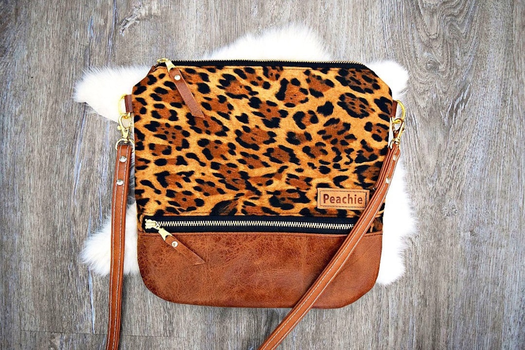 Genuine Leather Cheetah Crossbody Bag, Cheetah Crossbody Purse, Cheetah ...