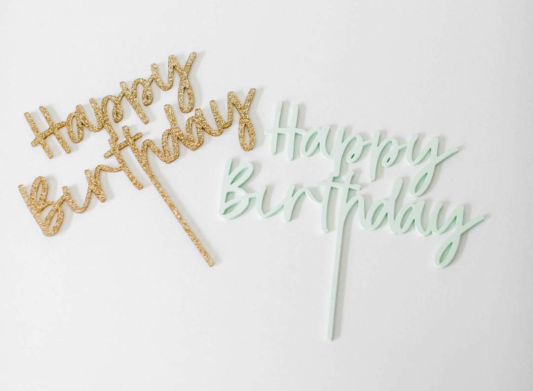 Happy Birthday Acrylic Topper - Etsy