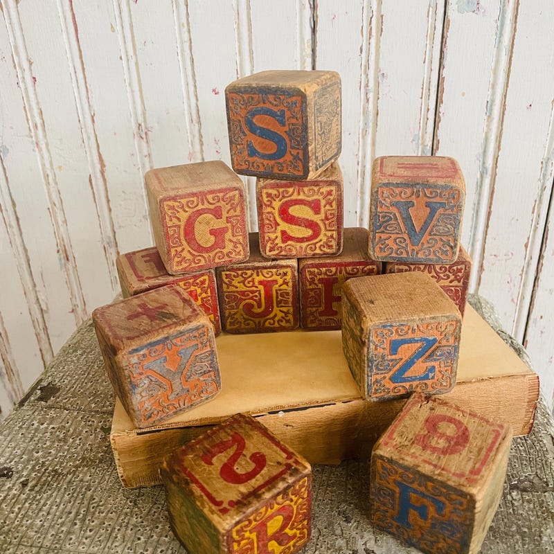Wooden Alphabet Blocks - Etsy