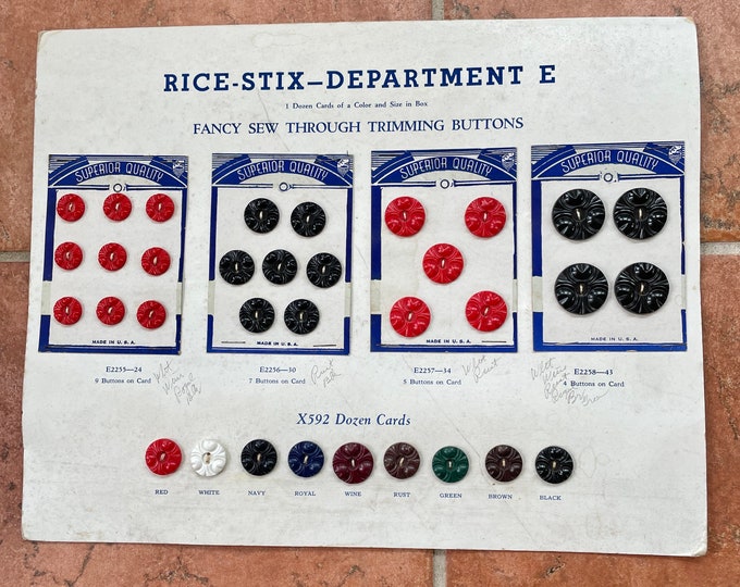 Vintage Salesman Sample Button Card - Etsy