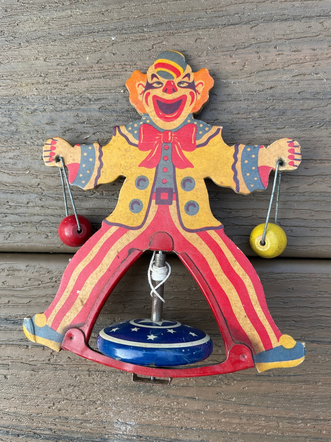 Clown Spinner Toy—-wonder Clown Spinning Clown Top by Nesco—sale PRICE ...