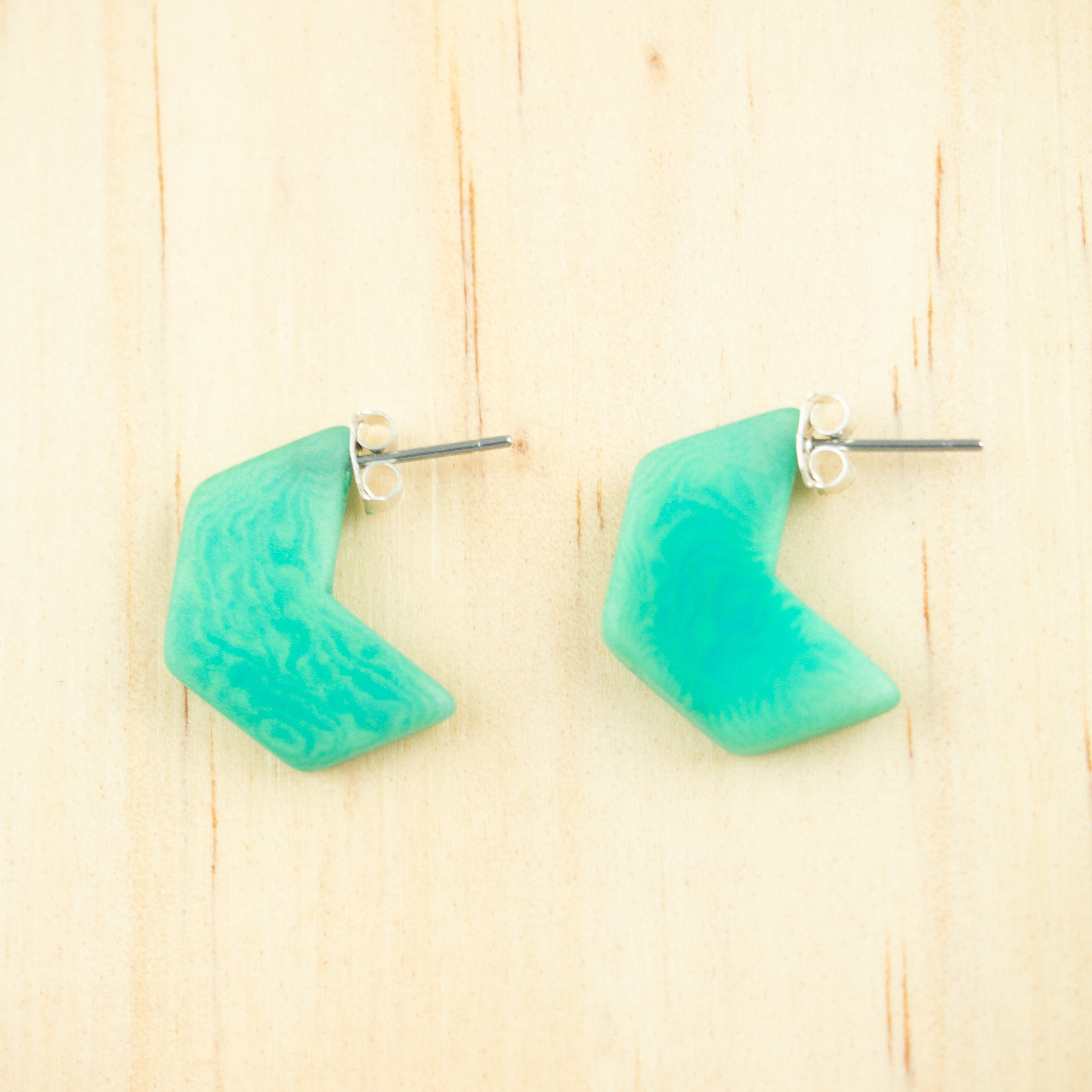 Geometric earrings vegetable ivory Black small earrings | Etsy