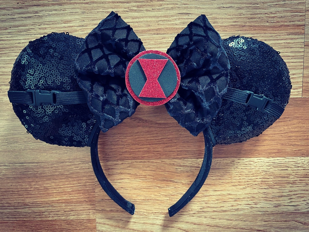 Black Widow Ears: Webbed Bow, Superhero Headband - Etsy