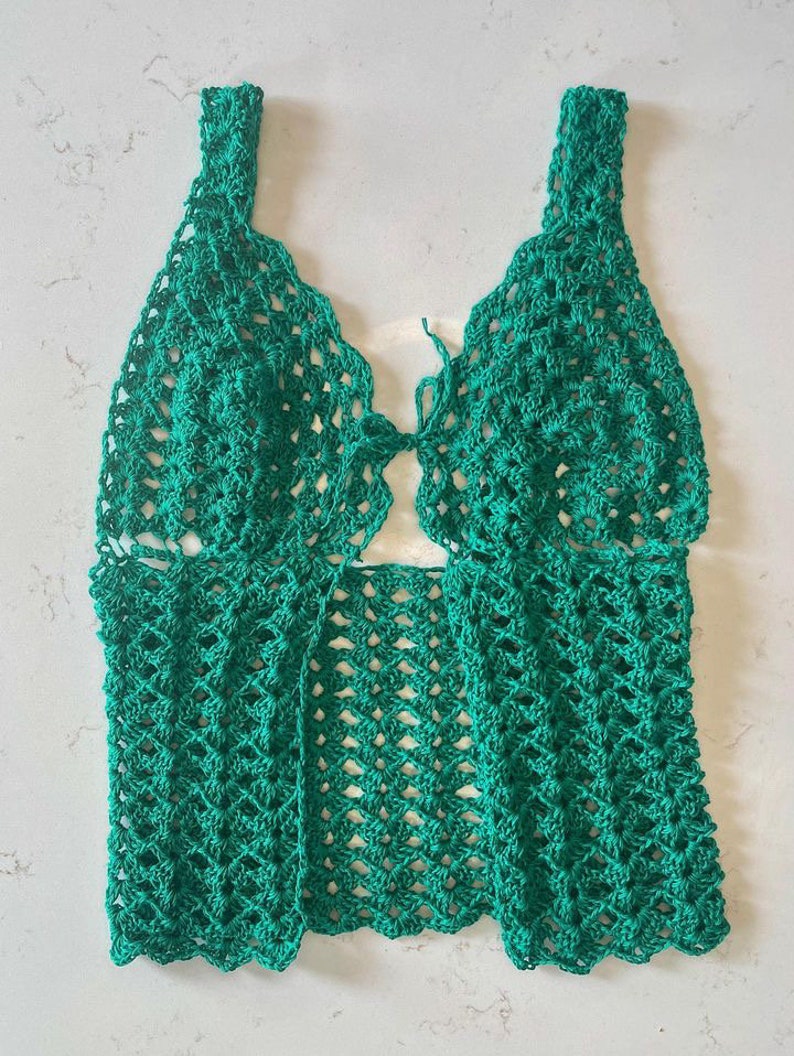 The Siren Top Digital Crochet Pattern Lace Tank Top - Etsy