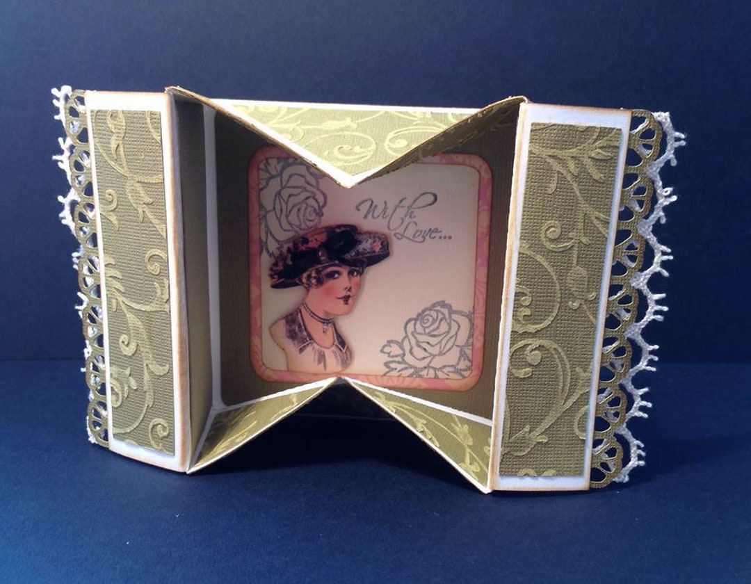 Card Template - Fold up Box Style With Card Wrap - Card Cutting File - Etsy
