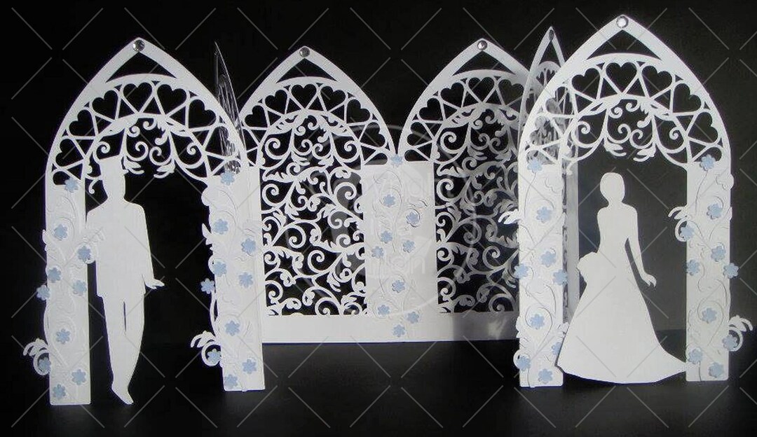 Beautiful Wedding Arch Card With Filigree Detail - Etsy