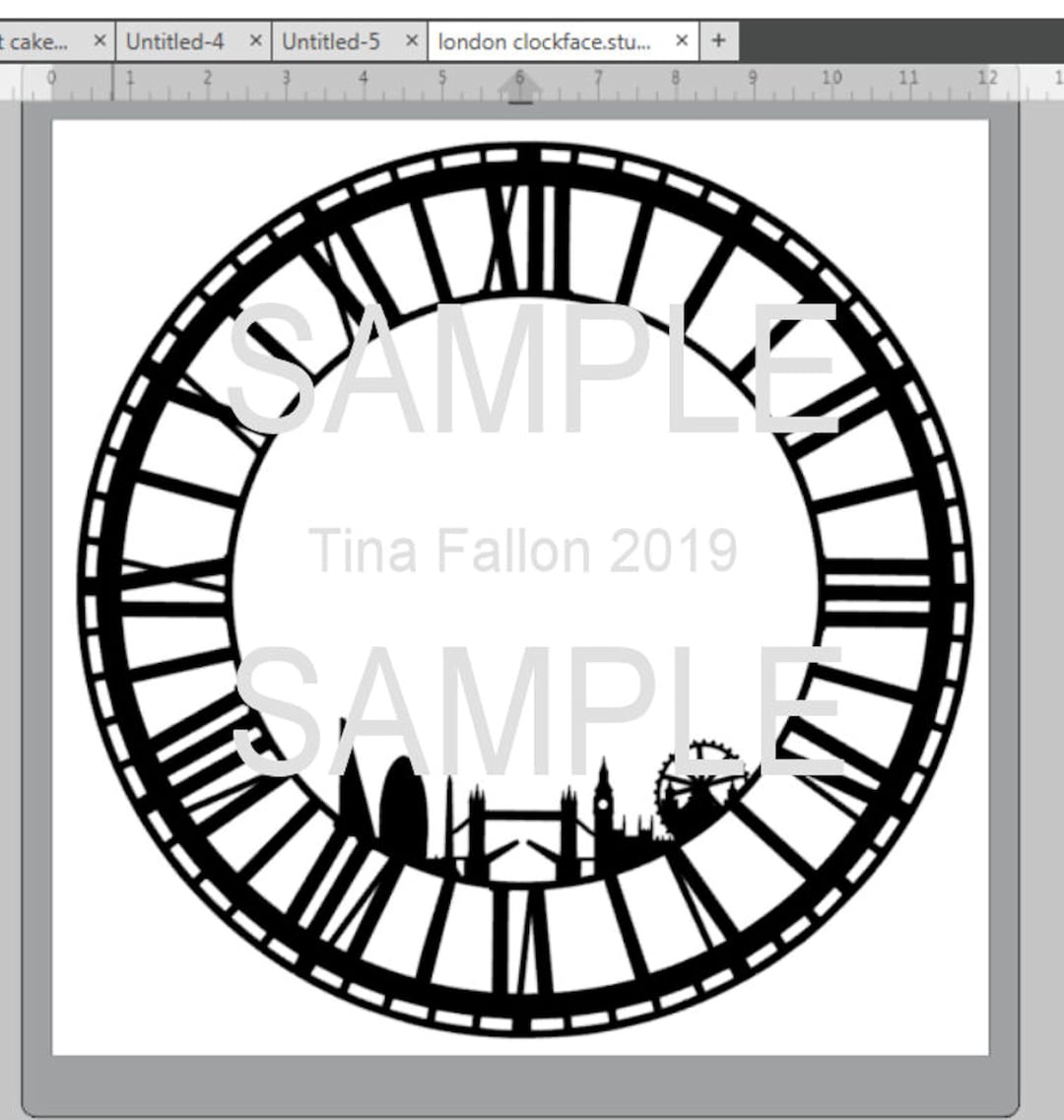 London Themed Clock Face Digital Cutting File in Studio / Svg Snd FCM ...