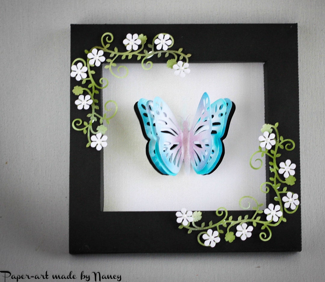 Layered Butterfly Pop Out Complete in Its Own Shadow Box Frame -SVG ...